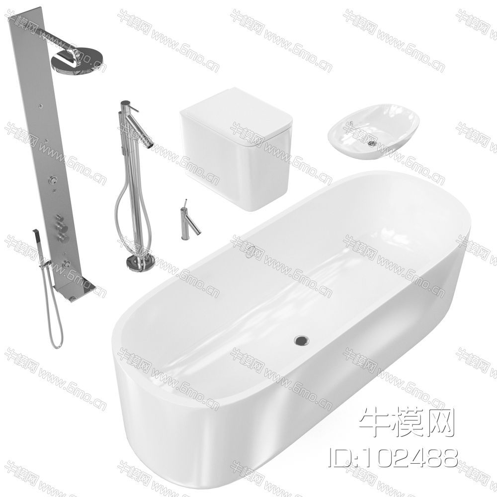 浴缸3d模型下载id102488牛模网
